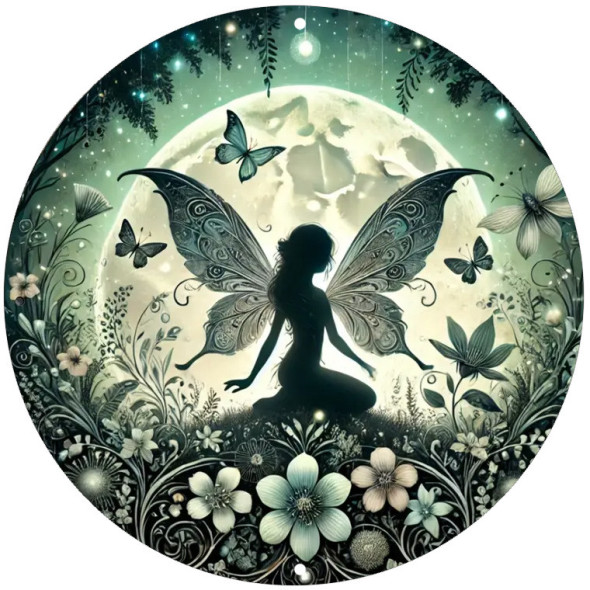 Plaque métal Fée Fairy Silhouette #3